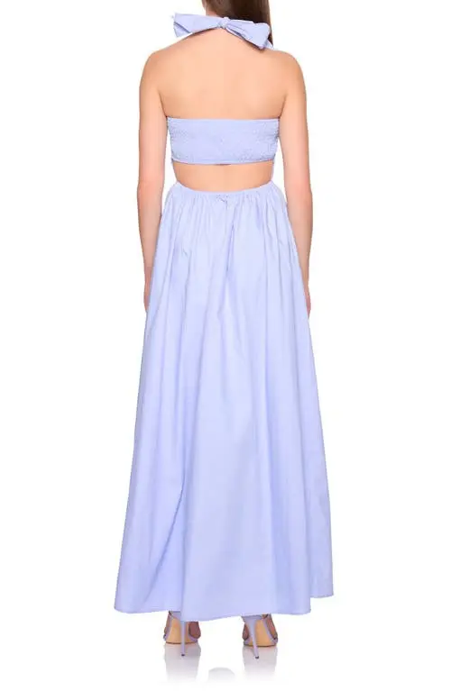 Susana Monaco Halter Neck Cotton Poplin Maxi Dress - Frosty