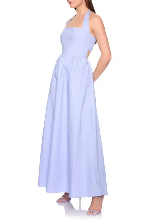 Susana Monaco Halter Neck Cotton Poplin Maxi Dress - Frosty