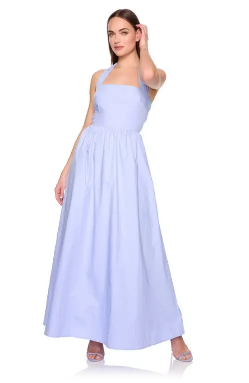 Susana Monaco Halter Neck Cotton Poplin Maxi Dress - Frosty