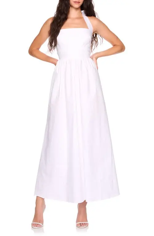 Susana Monaco Halter Neck Cotton Poplin Maxi Dress - Sugar