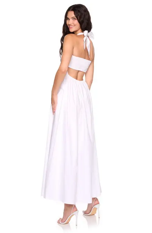 Susana Monaco Halter Neck Cotton Poplin Maxi Dress - Sugar