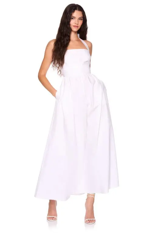 Susana Monaco Halter Neck Cotton Poplin Maxi Dress - Sugar