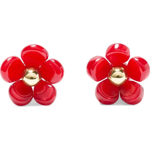Kate Spade New York Flower Stud Earrings - Red.
