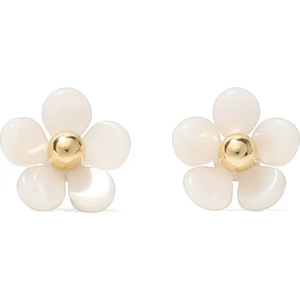 Kate Spade New York Flower Stud Earrings - White.