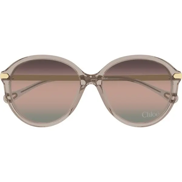 Chloé Round Frame Gradient Lens Sunglasses - Brown