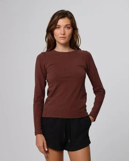 JUANA Hemp Essentials Long Sleeve Tee - Cocoa