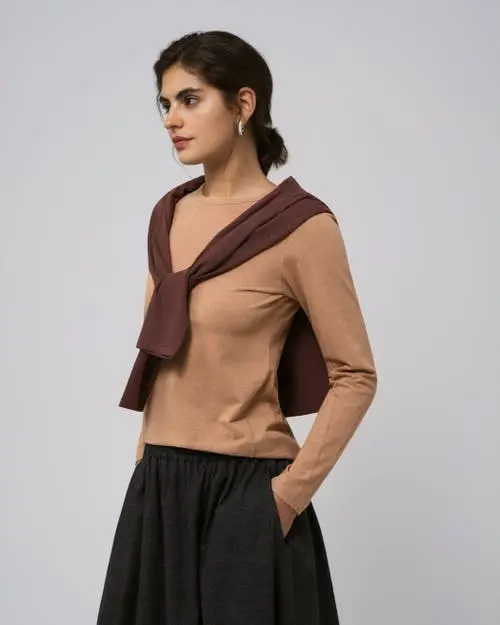 JUANA Hemp Essentials Long Sleeve Tee - Fawn