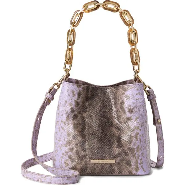 Brahmin Mod Mini Amelia Croc Embossed Leather Top Handle Bucket Bag