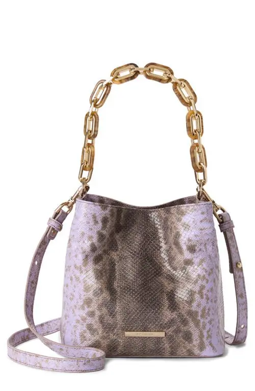 Brahmin Mod Mini Amelia Croc Embossed Leather Top Handle Bucket Bag