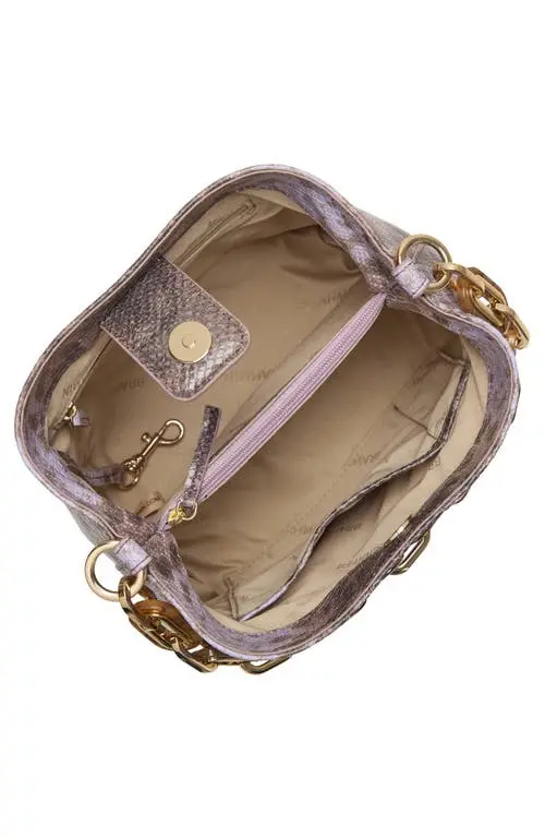 Brahmin Mod Mini Amelia Croc Embossed Leather Top Handle Bucket Bag