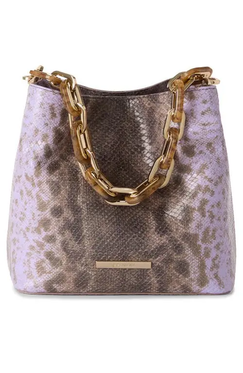 Brahmin Mod Mini Amelia Croc Embossed Leather Top Handle Bucket Bag