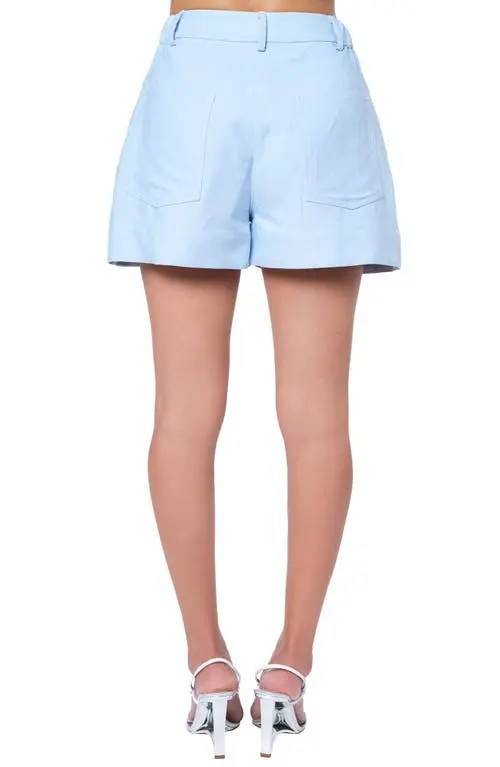 CIEBON Susana Cotton Blend Shorts - Light Blue