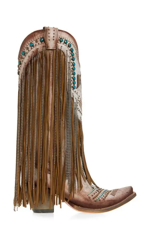 CORRAL Embroidered Fringe Western Boots
