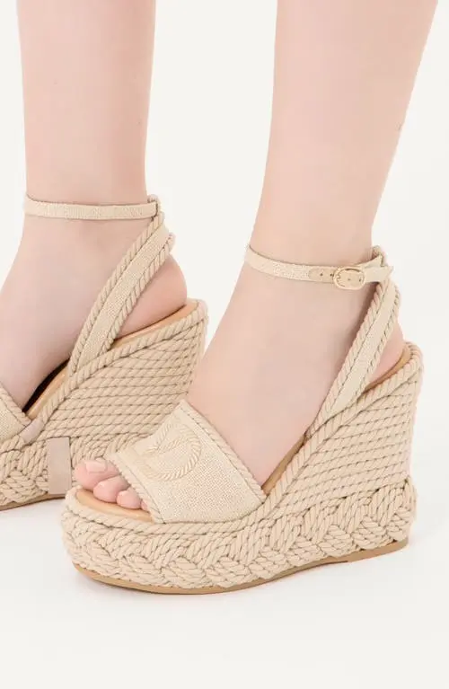 Valentino Garavani Vlogo Espadrille Wedge Sandals