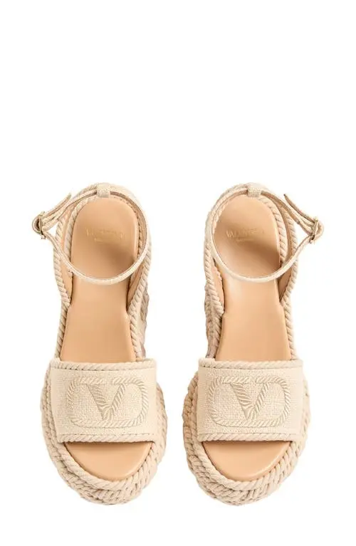 Valentino Garavani Vlogo Espadrille Wedge Sandals