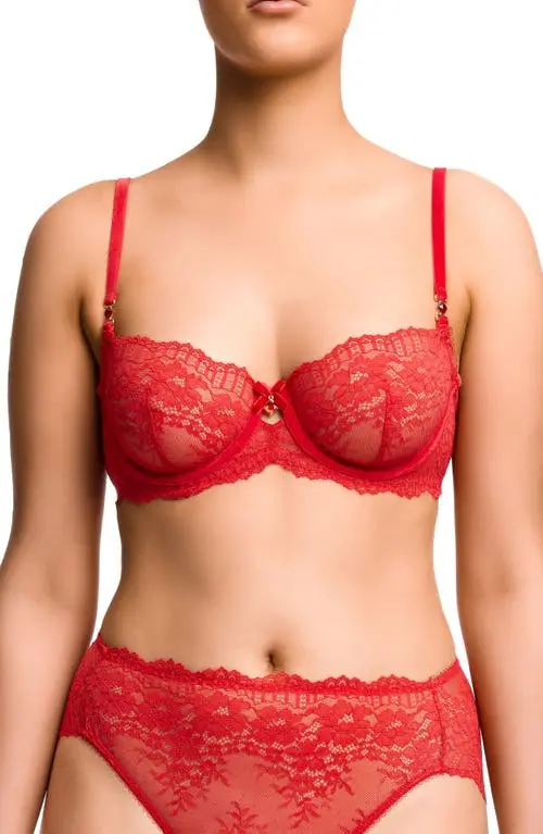 DITA VON TEESE Floradora Underwire Balconette Bra - Flame