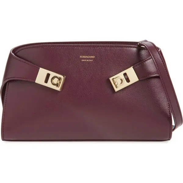 FERRAGAMO Gancio Flip-lock Crossbody Bag - Plum