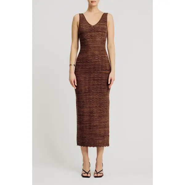 Torn By Ronny Kobo Mindy Sleeveless Knit Midi Dress - Coco Marl