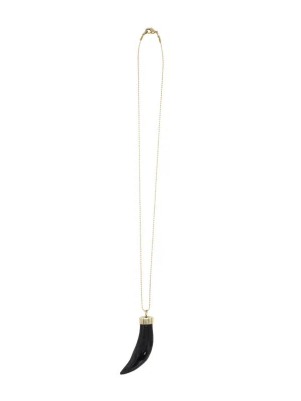 SITA NEVADO Extra Long Horn Pendant Necklace - Black