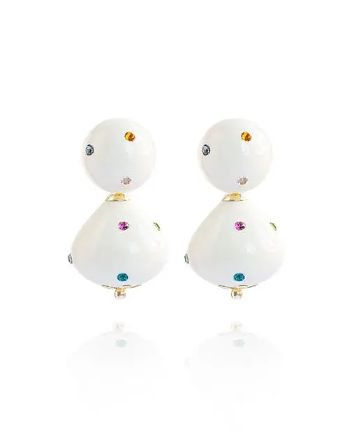 SAULE LABEL Nina Drop Earrings - Creme
