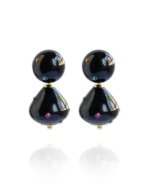 SAULE LABEL Nina Drop Earrings - Raven