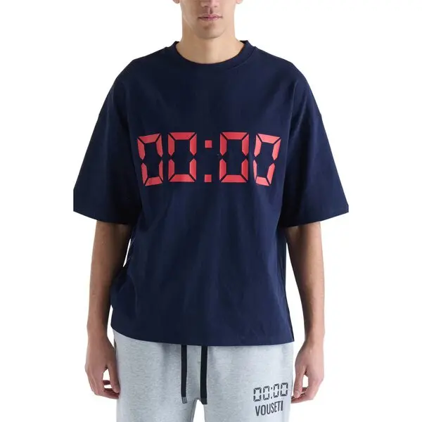 VOUSETI Us Against Time Cotton Graphic T-shirt