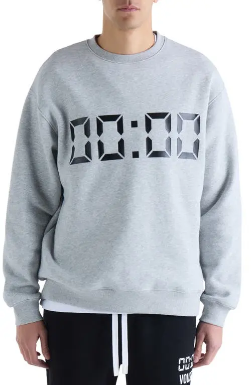VOUSETI Us Against Time" Graphic Crewneck Sweatshirt