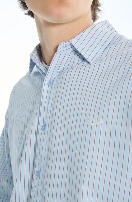 VOUSETI Off Court Boxy Fit Stripe Cotton Button-up Shirt
