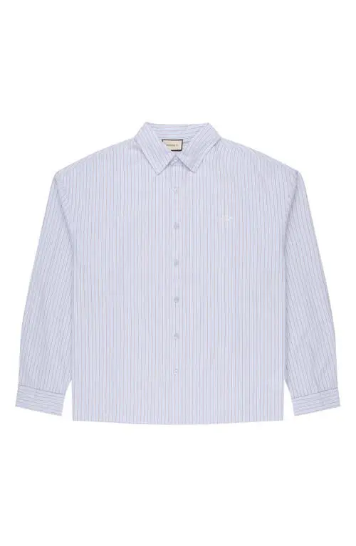 VOUSETI Off Court Boxy Fit Stripe Cotton Button-up Shirt