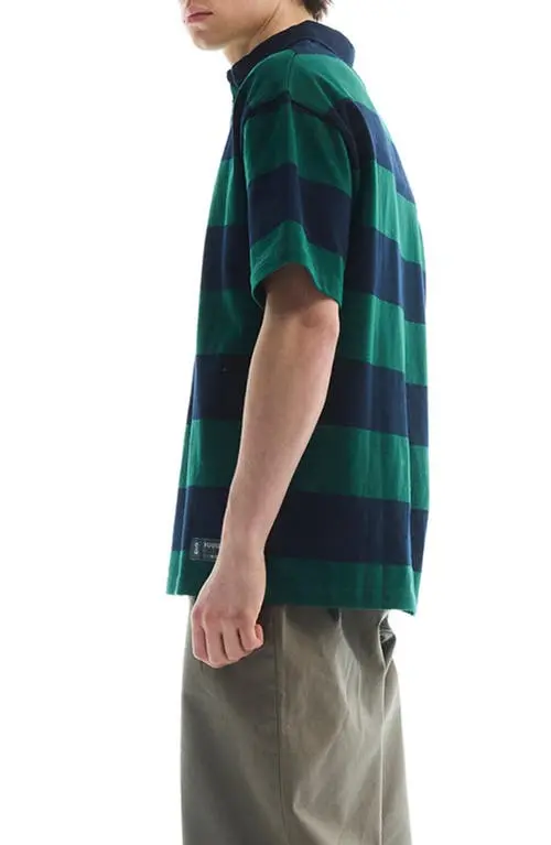 VOUSETI Post Game Stripe Cotton Polo