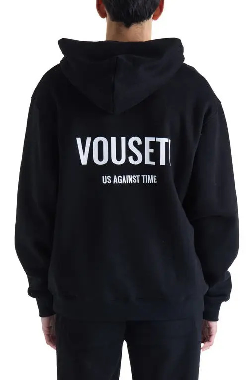 VOUSETI Us Against Time" Cotton-blend Fleece Hoodie