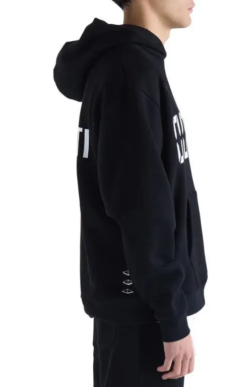 VOUSETI Us Against Time" Cotton-blend Fleece Hoodie