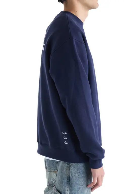 VOUSETI Vouseit Embroidered Logo Fleece Crewneck Sweatshirt