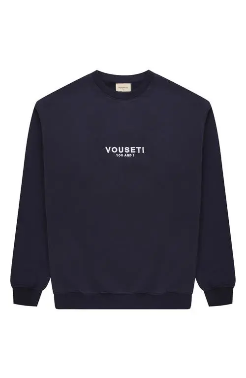 VOUSETI Vouseit Embroidered Logo Fleece Crewneck Sweatshirt