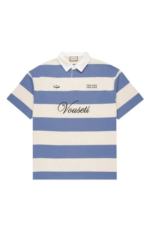 VOUSETI Post Game Stripe Cotton Polo