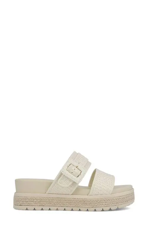 Mia Kylian Espadrille Platform Wedge Slide Sandal - Bone