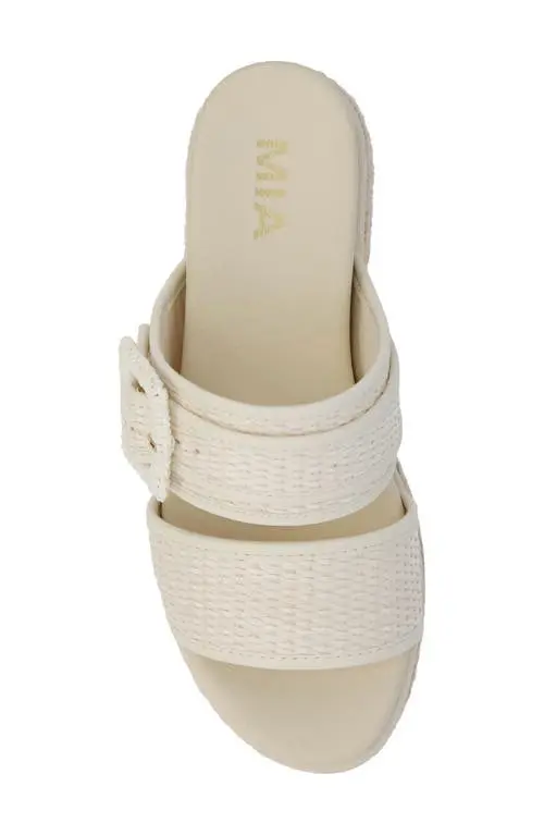 Mia Kylian Espadrille Platform Wedge Slide Sandal - Bone
