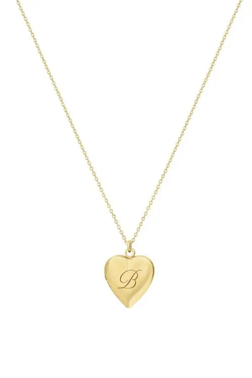 SET & STONES Heart Locket Initial Necklace - Gold/b