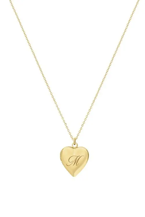 SET & STONES Heart Locket Initial Necklace - Gold/m