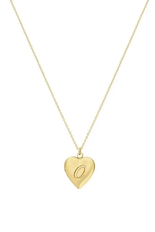 SET & STONES Heart Locket Initial Necklace - Gold/o
