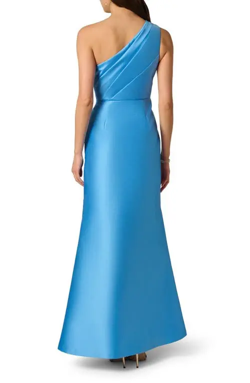 Adrianna Papell One-Shoulder Mikado Gown - Cool Cloud | Editorialist