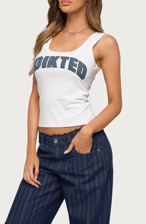 EDIKTED Girly Rib" Tank Top With Logo Detail