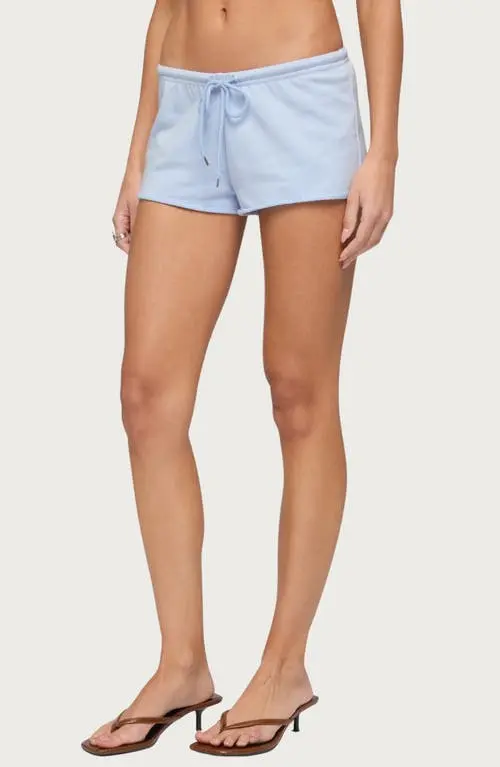EDIKTED French Terry Drawstring Shorts - Light-blue