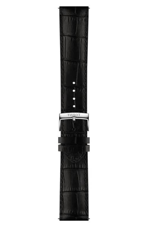 TISSOT Chronograph Stainless Steel And Leather Strap Watch - Black