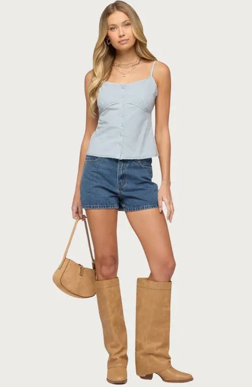 EDIKTED Milena Denim Shorts