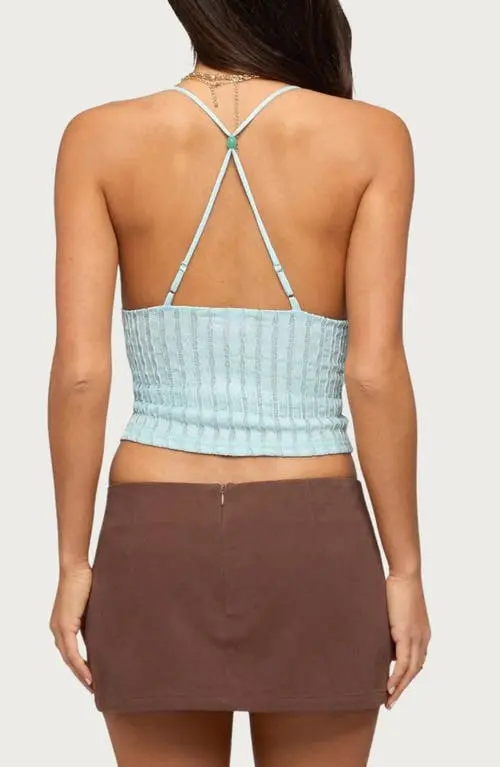 EDIKTED Alitah Bead Textured Halter Neck Tank Top