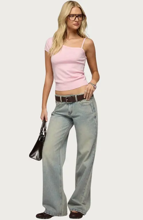 EDIKTED Asymmetric Knit Top