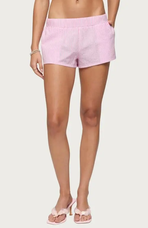 EDIKTED Amaliah Striped Cotton Blend Shorts