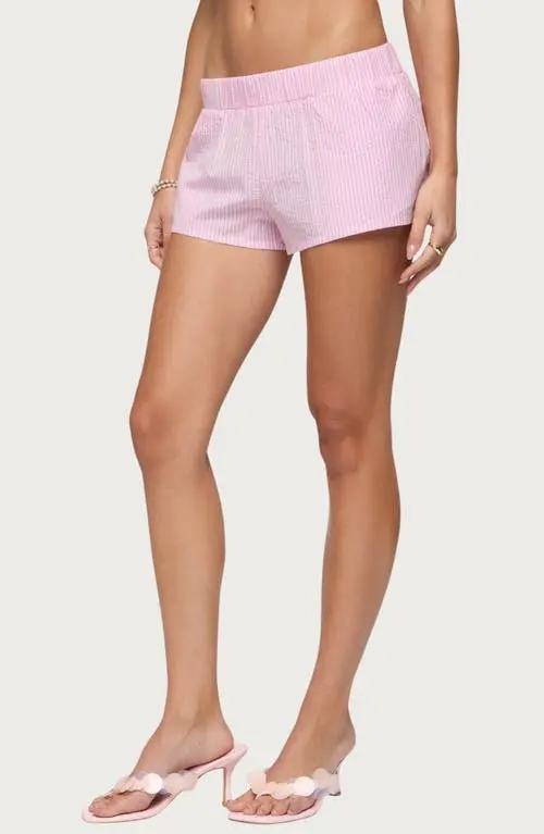 EDIKTED Amaliah Striped Cotton Blend Shorts