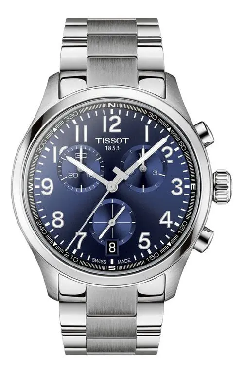TISSOT Chronograph Stainless Steel Watch - Blue